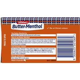 Nestle Soothers Butter-menthol Original Throat Lozenges 20 Pack ...