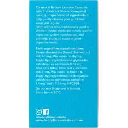 Happy Flora Cleanse & Relieve Laxative Capsules With Prebiotics & Aloe ...