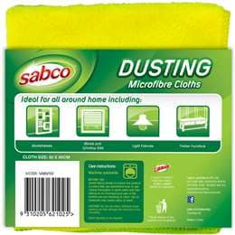 Sabco Dusting Microfibre Cloths 2 Pack | Woolworths