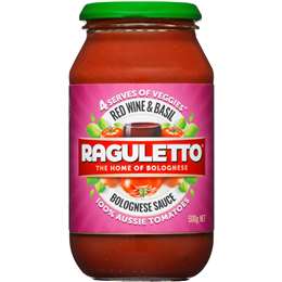 Raguletto Pasta Sauce Red Wine Basil 500g | Woolworths
