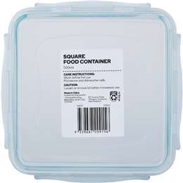Woolworths Square Food Container 500ml Assorted Each | Woolworths