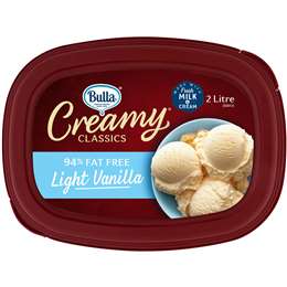 Bulla Creamy Classics Light Vanilla Tub 2l | Woolworths