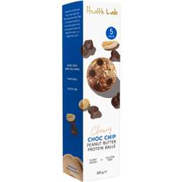 Health Lab Chewy Choc Chip Peanut Butter Protein Balls 5 Pack | Woolworths