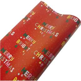 Christmas Red Merry Christmas Wrap 70cmx12m Each | Woolworths
