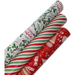 Christmas Wrap 70cmx3m Traditional 3 Pack | Woolworths