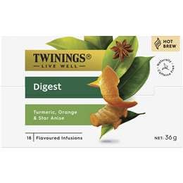 Twinings Live Well Digest Herbal Tea Bags 18 Pack | Woolworths