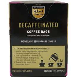 Robert Timms Coffee Bags Decaffeinated 18 Pack | Woolworths
