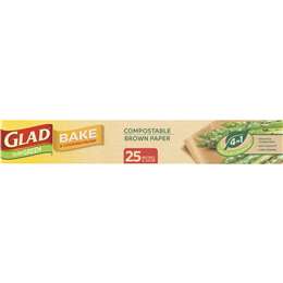 Glad To Be Green Compostable Brown Bake & Cooking Paper 25m | Woolworths