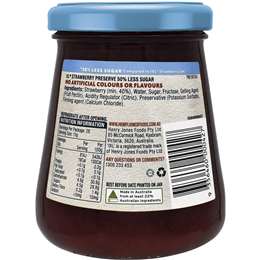 Ixl Reduced Sugar Strawberry Jam 50% Reduced Sugar 425g | Woolworths