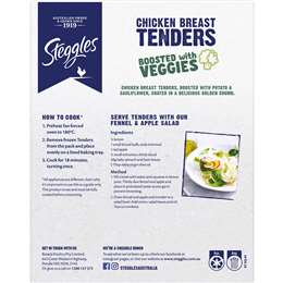 Steggles Frozen Chicken Breast Tenders Boosted With Veggies 400g ...
