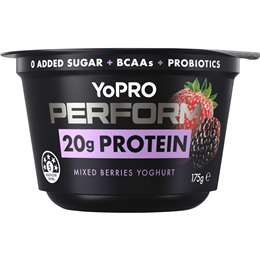 Yopro Perform High Protein Yoghurt No Added Sugar Mixed Berries 175g ...