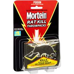 Mortein Rats & Mice Kill Dual Action Throwpacks 4 Pack X15g | Woolworths