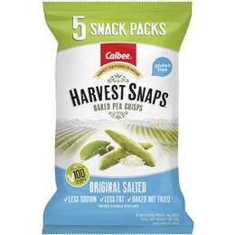 Calbee Harvest Snaps Pea Original Salted Multipack Baked Crisps 5 Pack ...