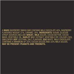 Mars Chocolate Bar Raspberry Smash Flavour 47g | Woolworths