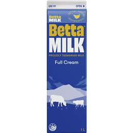 Betta Full Cream Milk 1l | Woolworths