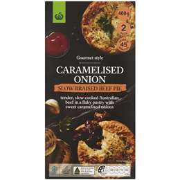 Woolworths Caramelised Onion Slow Braised Beef Pies 2 Pack | Woolworths