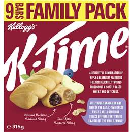 Kellogg's K-time Baked Twists Apple & Blueberry Flavoured Snack Bars 9 ...