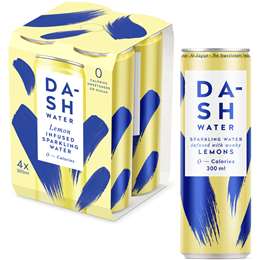Dash Water Lemon Infused Sparkling Water 300ml X4 | Woolworths