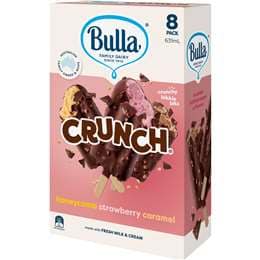 Bulla Crunch Caramel, Strawberry & Honeycomb 8 Pack | Woolworths