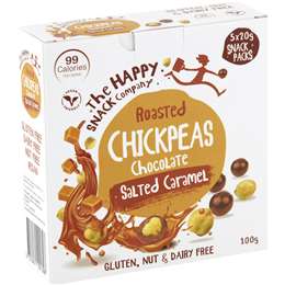 The Happy Snack Company Chickpeas Choc Salted Caramel 5 Pack | Woolworths