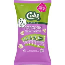 Cobs Popcorn Sea Salt & Vinegar Snack Packs 5 Pack | Woolworths