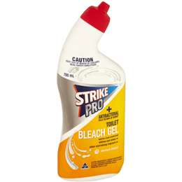 Strike Pro Antibacterial Bleach Gel Toilet Cleaner Lemon Blast 700ml ...
