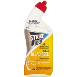 Strike Pro Antibacterial Bleach Gel Toilet Cleaner Lemon Blast 700ml ...