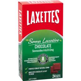 Laxettes Senna Chocolate Squares Laxatives 24 Pack | Woolworths