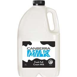Canberra Milk Full Cream Milk 3l | Woolworths