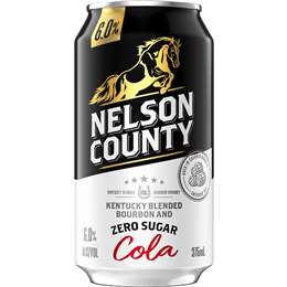 Nelson County Bourbon & Zero Cola Can 375ml | Woolworths
