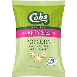 Cobs Popcorn Lightly Salted & Slightly Sweet Party Size 180g | Woolworths