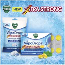 Vicks Vapodrops Xtra Strong Lemon Ment Blast Lozenges 36 Pack | Woolworths