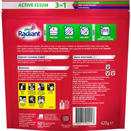 Radiant Active Clean Liquid Laundry Capsules Detergent Washing 28 Pack ...