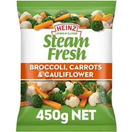 Heinz Steam Fresh Vegetables Frozen Broccoli Carrot Cauliflower 450g ...