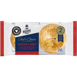 Chefs Choice Chunky Beef Pie 2 Pack | Woolworths