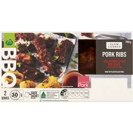 Woolworths Bbq Pork Ribs With Kansas Style Bbq Sauce 700g | Woolworths