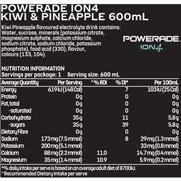 Powerade Flo Cap Ion 4 Kiwi & Pineapple Bottle 600ml | Woolworths