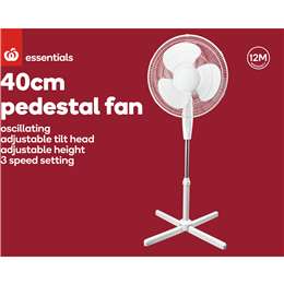 Essentials 40cm Pedestal Fan Each | Woolworths