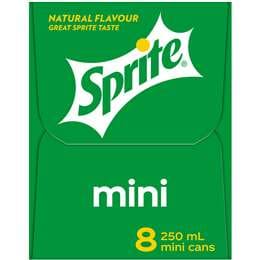 Sprite Mini Cans 250ml X8 Pack | Woolworths