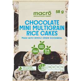 Macro Mini Multigrain Rice Cakes Vegan Chocolate 58g | Woolworths