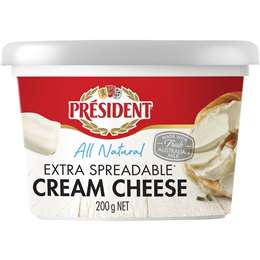 President All Natural Extra Spreadable Cream Cheese 200g | Woolworths