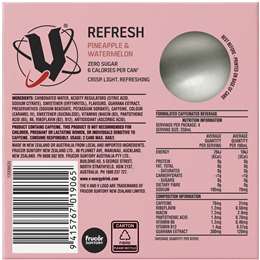 V Energy Refresh Pineapple & Watermelon Zero Sugar Cans 250ml X4 Pack ...