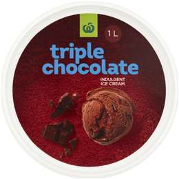 Woolworths Ice Cream Triple Chocolate 1l | Woolworths