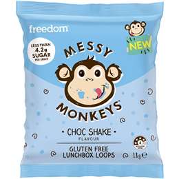 Messy Monkeys Gluten Free Lunchbox Loops Choc Shake Flavour 6 Pack ...