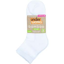 Underworks Ladies Quarter Crew Sock 3 Pack | Woolworths