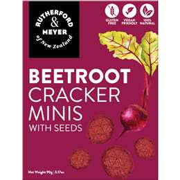 Rutherford & Meyer Beetroot Cracker Minis With Seeds 90g | Woolworths