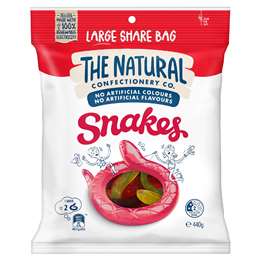 The Natural Confectionery Co. Snakes Lollies 440g | Woolworths