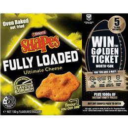 Arnott's Shapes Fully Loaded Ultimate Cheese Cracker Biscuits 130g ...