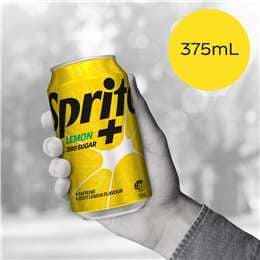Sprite Lemon + Zero Sugar Soft Drink Cans 375ml X 10 Pack | Woolworths