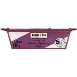 Thomas Dux Australian Colossal Kalamata Olives 135g | Woolworths